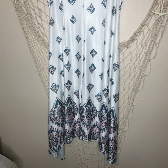 Reborn | Dresses | Reborn Collection White And Teal Blue Paisley ...